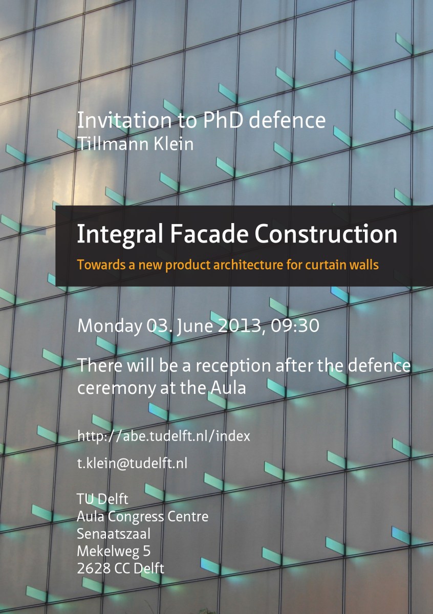 PhD Defence – Integral Facade Construction | facadeworld