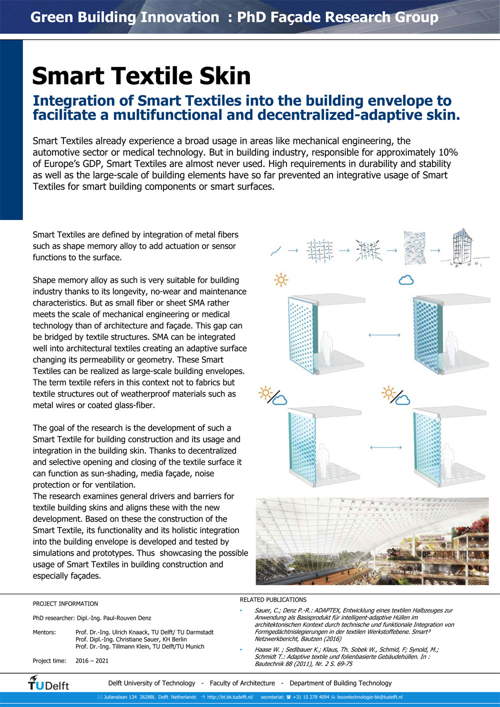 Smart Textile Skin | Integration of Smart Textiles into the building ...